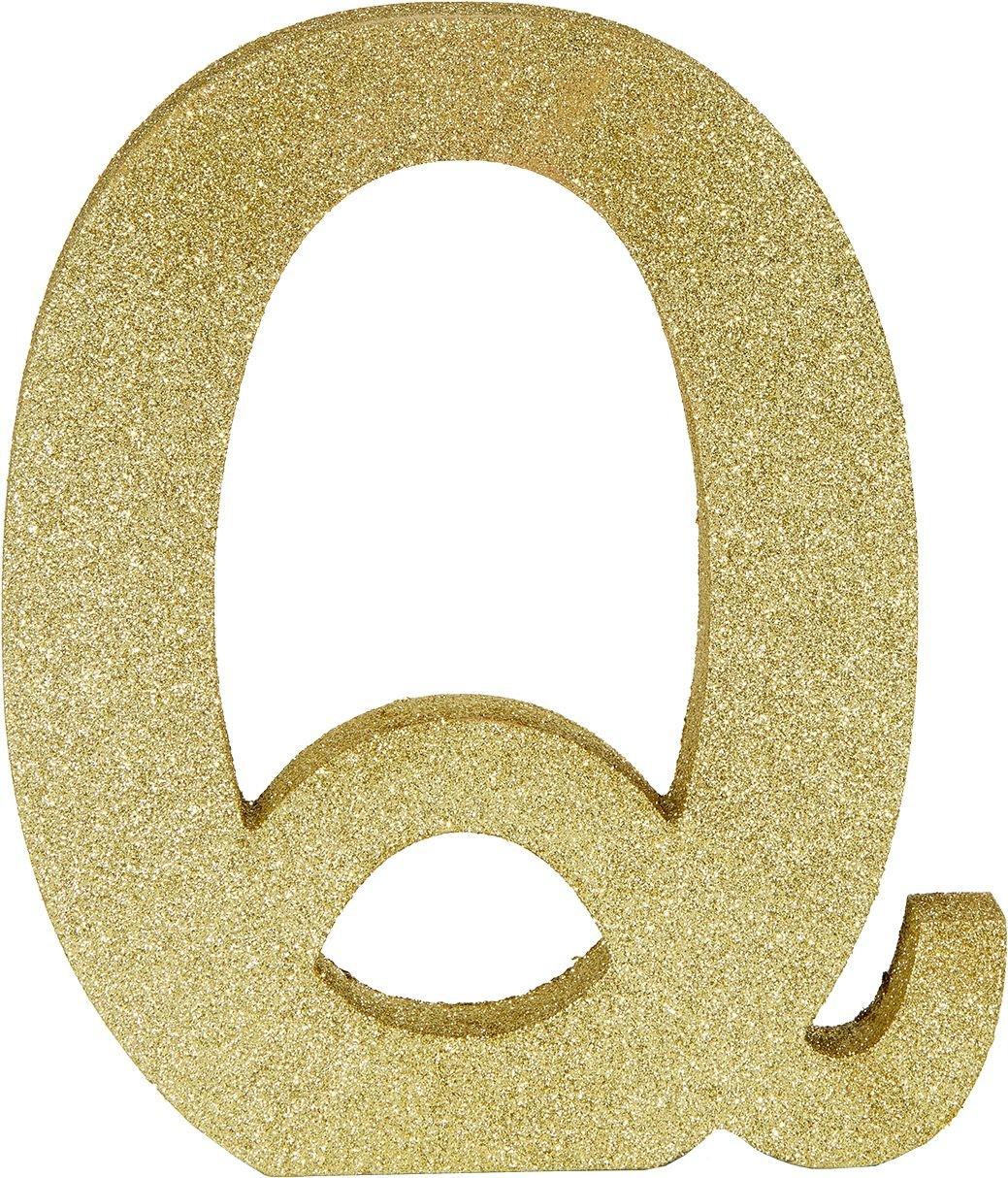 Glitter Gold Letter Q Sign 7 12in X 9in Party City